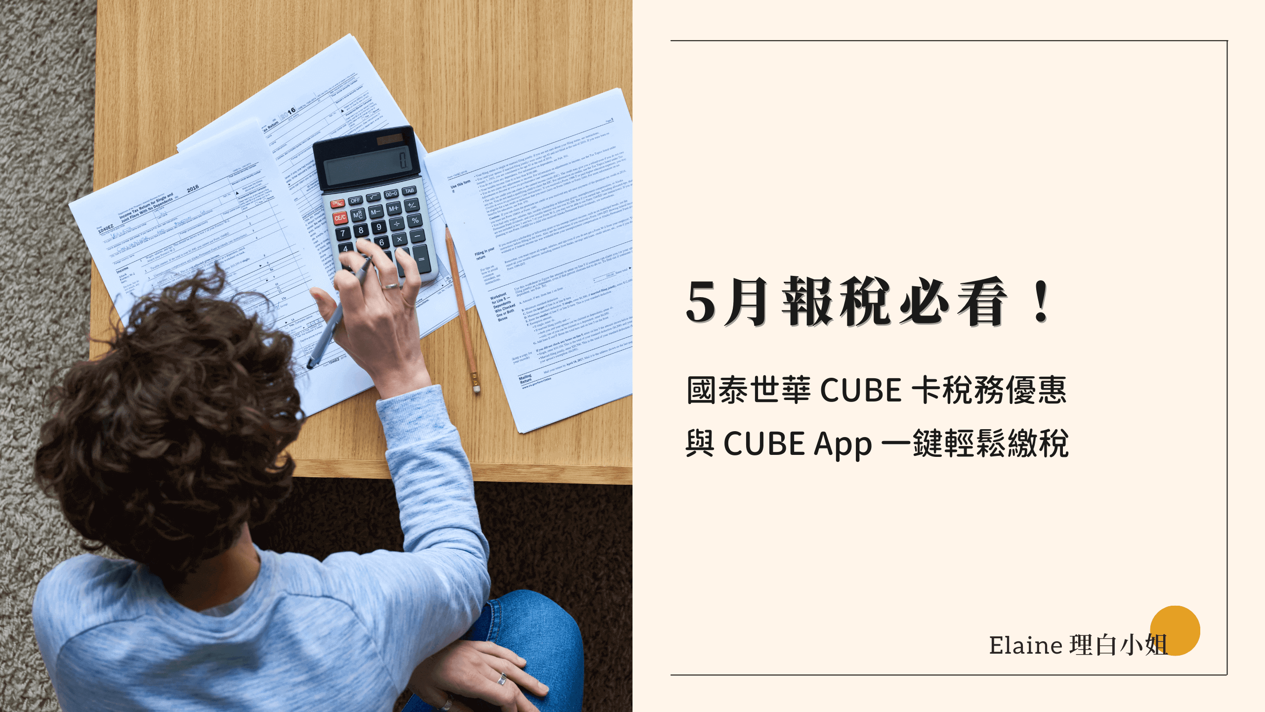5月報稅必看！國泰世華CUBE卡稅務優惠與CUBE App一鍵輕鬆繳稅 | 理白小姐